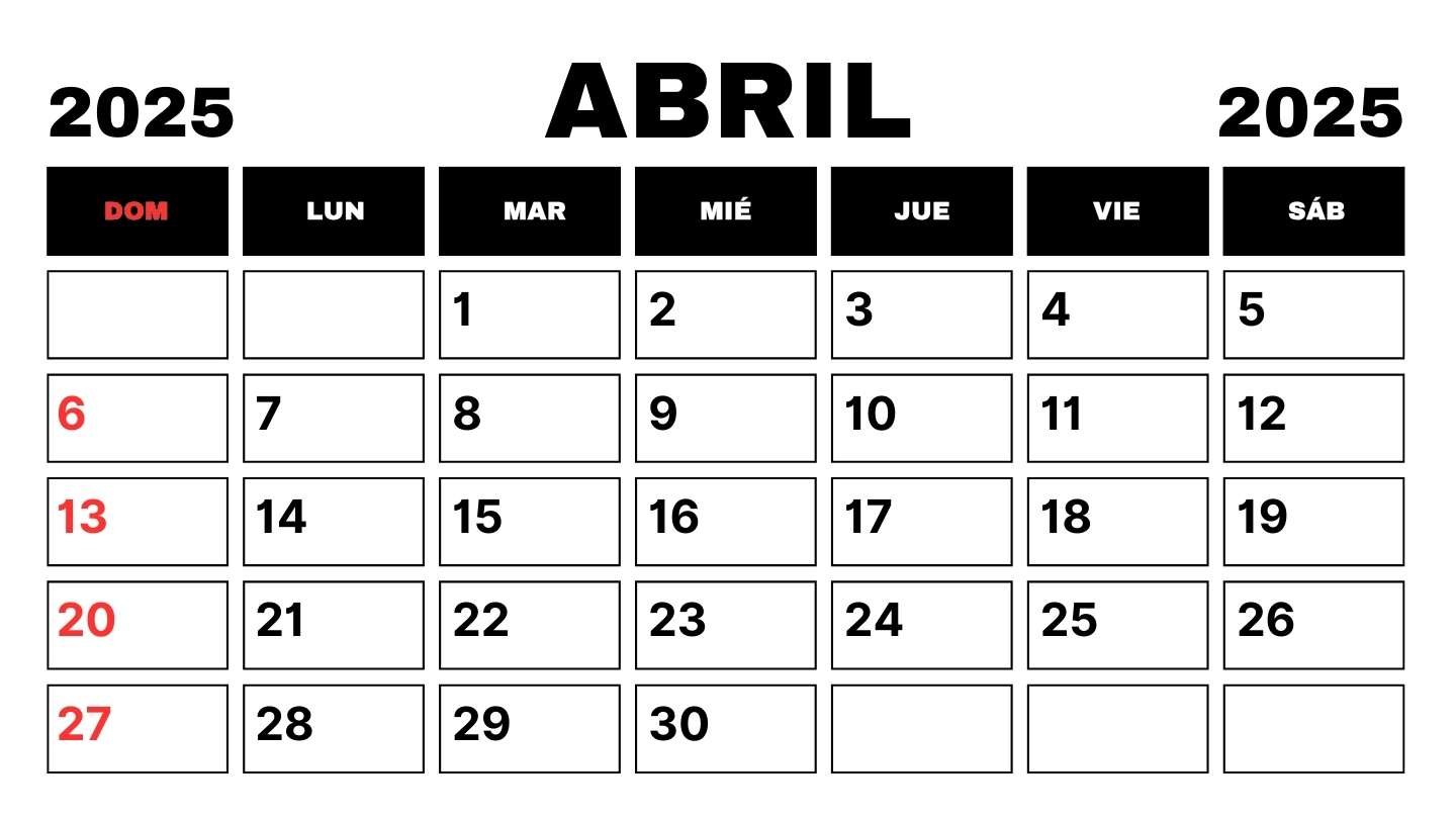Calendario España Abril 2025, Obtenga el calendario español imprimible ... Calendario España Abril 2025, Obtenga el calendario español imprimible ...